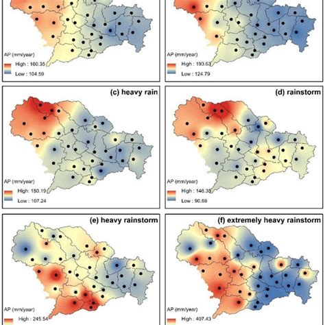 Spatial Distribution For The Precipitation Of Six Classifications Download Scientific Diagram