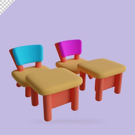 Premium Psd 3d Rendering Class Room Illustration