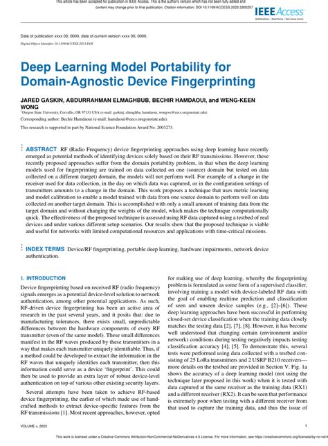Pdf Deep Learning Model Portability For Domain Agnostic Device