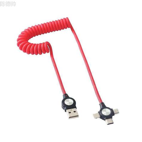Кабель Usb Usb кабель со спиральной головкой 3в1 Type C Microusb кабель