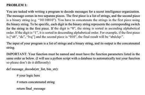 Solved PROBLEM 1 You Are Tasked With Writing A Program To Chegg Com