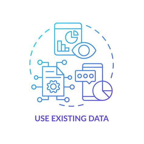 Use Existing Data Blue Gradient Concept Icon Marketing Research Identifying Customer Needs