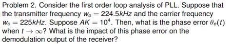 Solved Problem Consider The First Order Loop Analysis Of Chegg