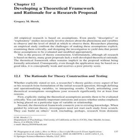 Developing A Theoretical Framework For Your Research Proposal
