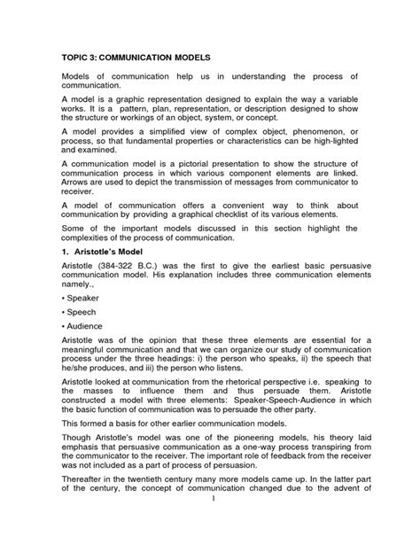 Ect 211 Notes Communication Models Pdf Communication Information