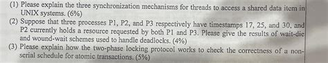 Solved 1 ﻿please Explain The Three Synchronization