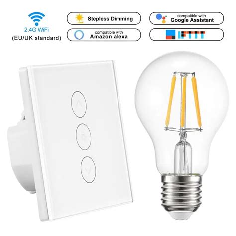 Led Dimmer 220v Wifi Dimmer Switch Smart WiFi Touch Light Touch Switch Work With Alexa Google