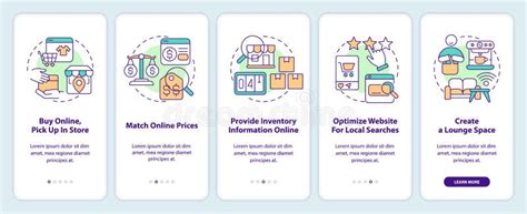 Attract Customers To Retail Store Ways Onboarding Mobile App Screen Stock Vector Illustration