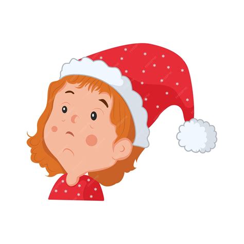 Premium Vector Vector Illustration Of Girl Wearing Santa Hat Girl