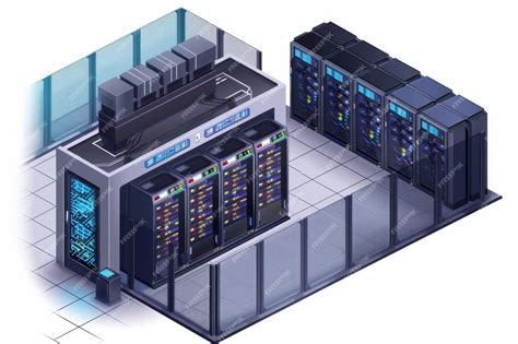 premium photo isometric view of a secure data center design an