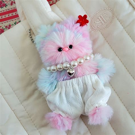 밍스홀릭 귀여운 샤베트 고양이 모루인형키링 자동차 가방 키 악세사리키링 열쇠고리