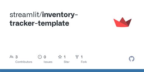Github Streamlitinventory Tracker Template