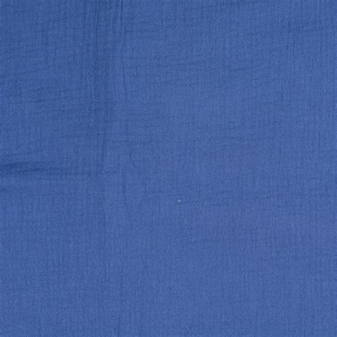 100 Cotton Crinkled Fabric Double Gauze Royal Blue Croft Mill