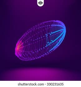 Perspective Wireframe Object Connection Structure Vector Stock Vector Royalty Free