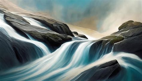 Premium Photo Abstract Art Of Noisy Speedy Stream Water Flowing Over Rocks