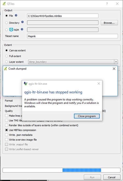 crashes if you use same filename · issue 78 · nextgis qgis qtiles · github