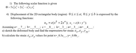 solved 1 the following scalar function is given q 5x}x}