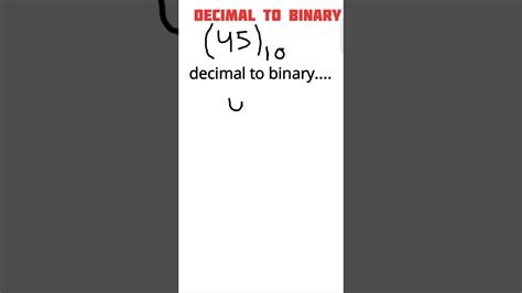 decimal to binary conversation decimal to binary trick youtube