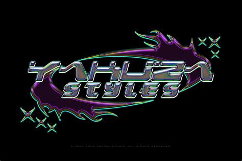 Y2k Chrome Iridescent Text Effect [psd] On Behance