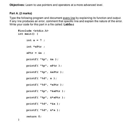 Solved Objectives Learn To Use Pointers And Operators At A