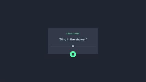Frontend Mentor Advice Generator App Using Htmlcss And Js Coding
