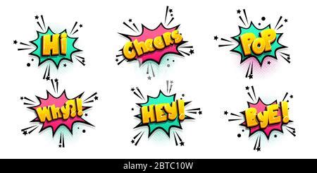 bye-bye comic bubble retro text Stock Vector Image & Art - Alamy