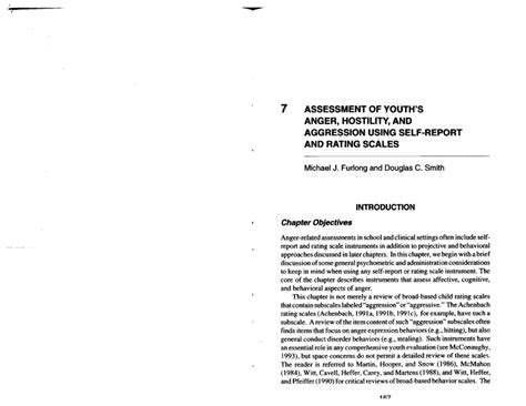 Pdf Assessment Of Youths Anger Hostility And Aggression Using Self Report And Rating Scales