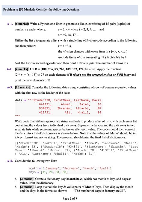 Solved Problem A Marks Consider The Following Chegg