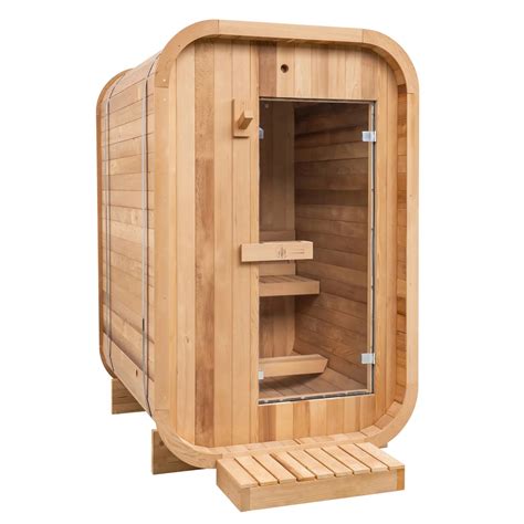 1 Person Square Cedar Sauna Outdoor Steam Sauna Room Cube Sauna With