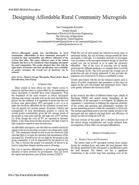 Designingaffordableruralcommunitymicrogrids Pdf Distributed
