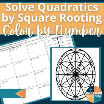 Solving Quadratics By Taking The Square Root Color By Number TpT
