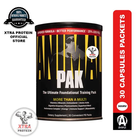 Animal Pak Multivitamin (30 Packet) Capsules - Xtra Protein Supplements ...