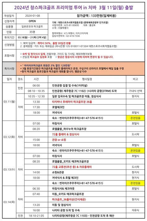 치바의 3월 설레임으로 시작을 합니다 봄이 오고 있어서 더욱 설레입니다 한국의 케이파크골프투어 Band