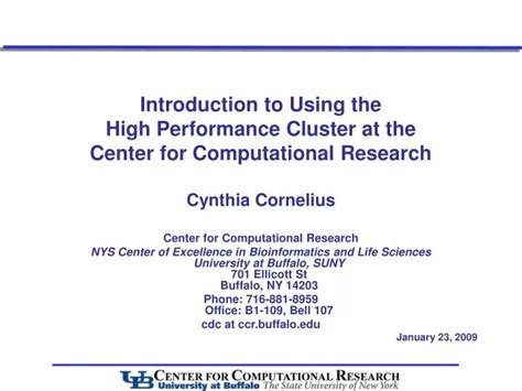 Ppt Introduction To Using The High Performance Cluster At The Center