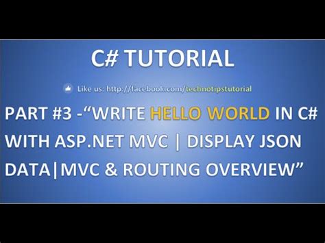 Part C Tutorial Write Hello World In C With Asp Net MVC MVC Routing Overview YouTube