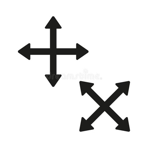 Black Arrows Inward Outward Pointer Arrow Icon Line Emblem Navigation Pointer Vector