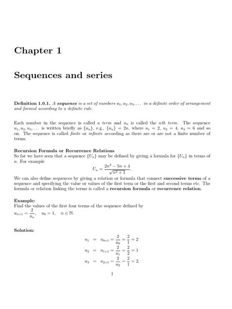 Chapter 2 Sequence N Series And Functions Pdf Function Mathematics