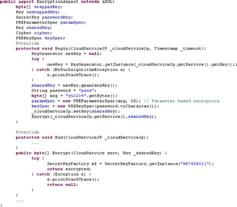 part of the code for the implementation of the reusable encryption