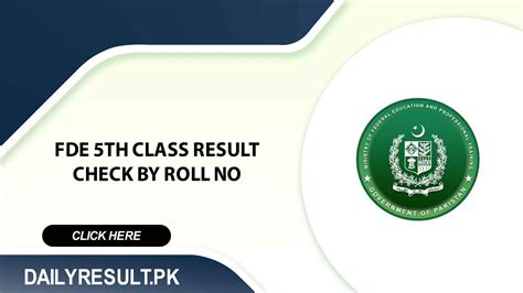 Fde 5th Class Result 2025 Check By Roll No