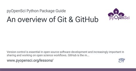 an overview of git and github — pyopensci lessons