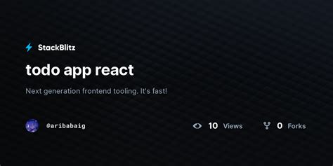 Todo App React Stackblitz