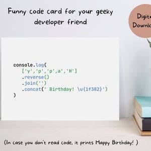 Printable Funny Code Birthday Card For Your Geeky Developer Friend