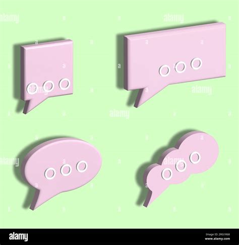 pink various dialog shapes on selenium background 3d rendering
