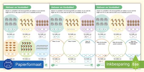 Halveer En Verdubbel Werkkaarte Teacher Made Twinkl