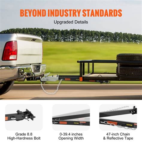 Vevor Tow Bar 2495 Kg Towing Capacity With Chains Powder Coating