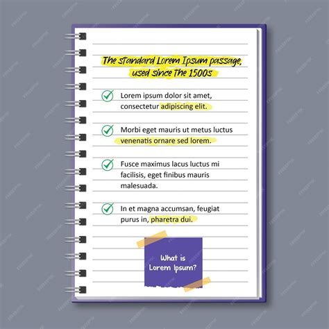 Premium Vector Vector Realistic Notebook Design With Text Notepad Templates Paper