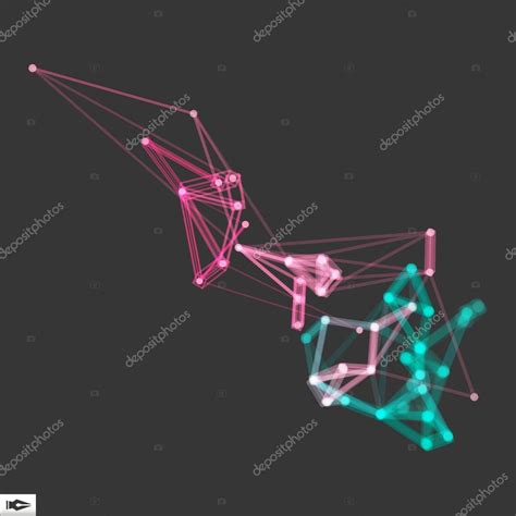 3d Connection Structure Futuristic Technology Style Vector Illustration For Science Chemistry