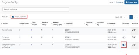 Program Configuration