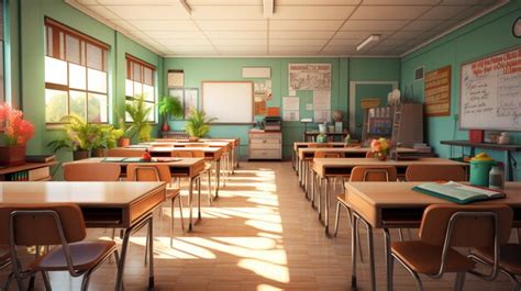 Premium Ai Image Empty Classroom Interior