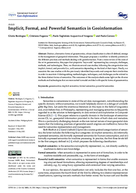 Pdf Implicit Formal And Powerful Semantics In Geoinformation